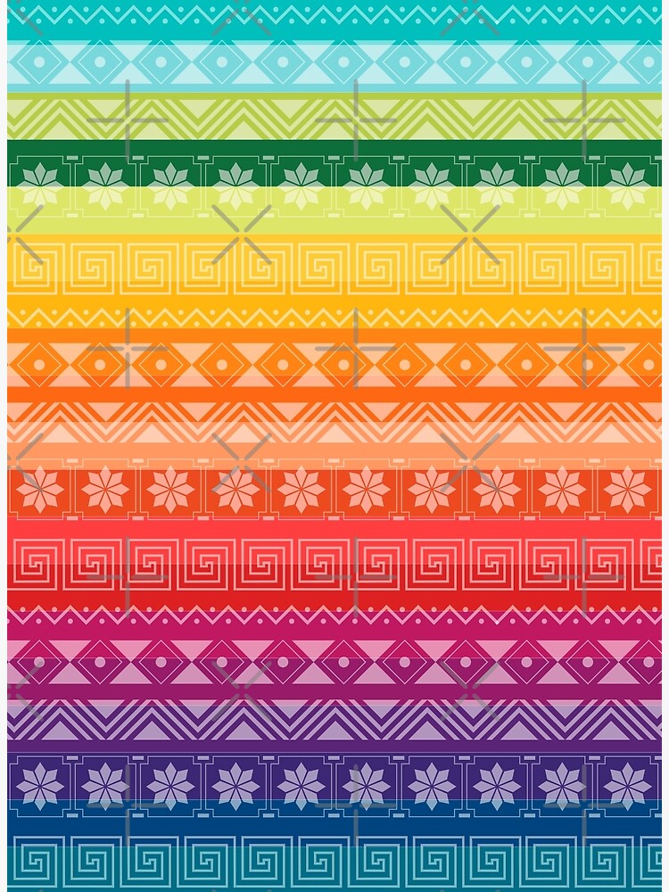 "Peruvian Textile Style Design / Rainbow Flag with geometric shapes ...