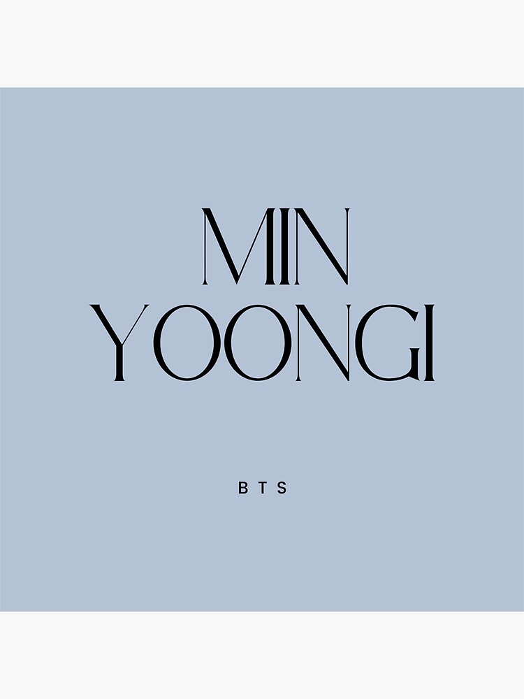 "Min Yoongi BTS name sticker 2021" Sticker for Sale by blumun | Redbubble