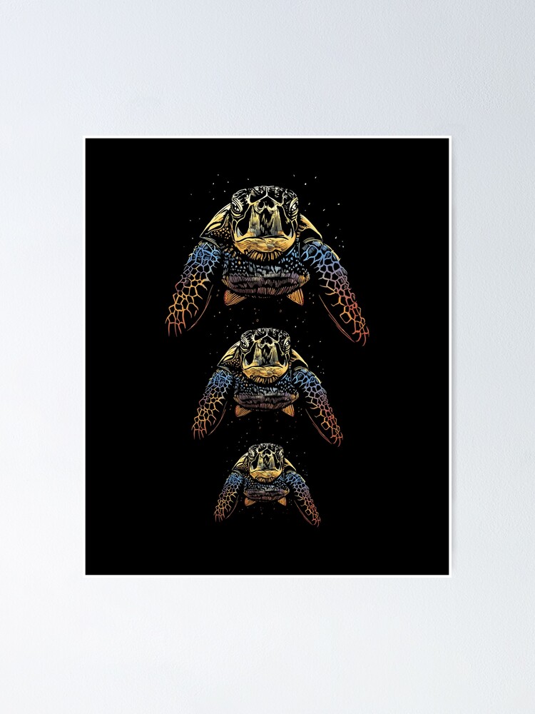 "Colorful Sea Turtles - Please Protect Our Seas Recycle" Poster for ...