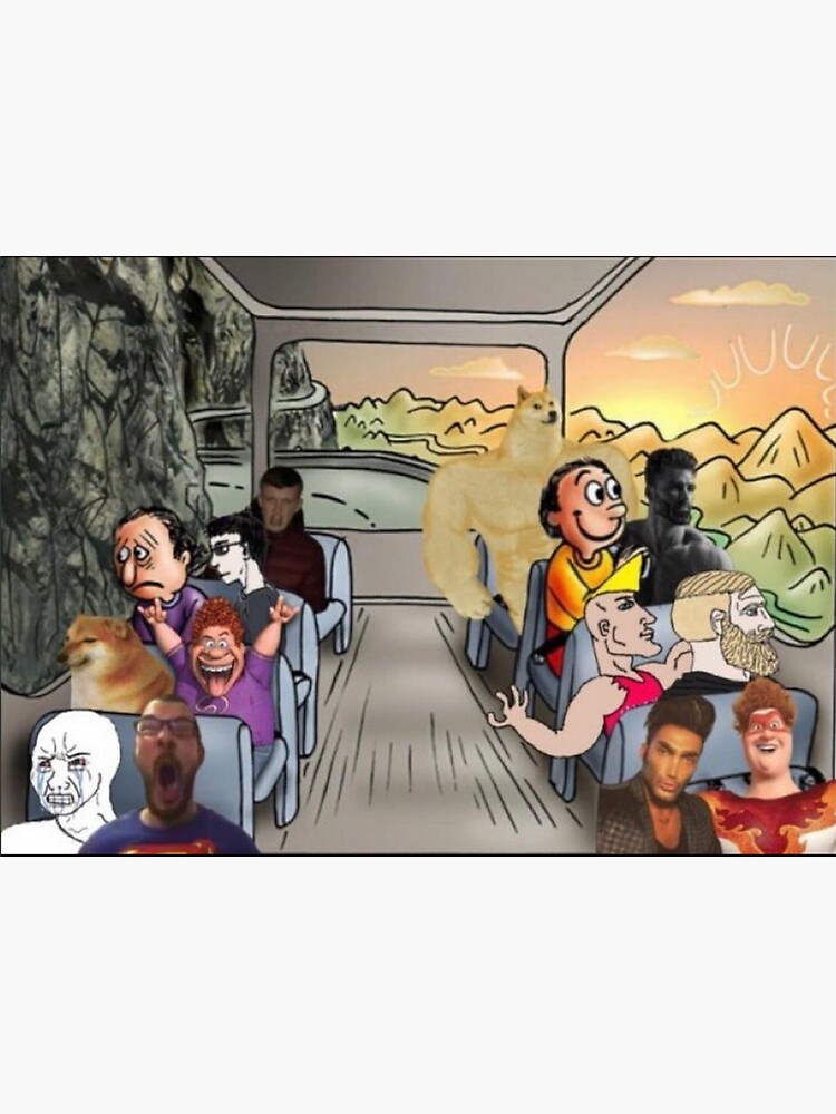 "Full Meme Bus" Sticker for Sale by JoeyGsShop | Redbubble