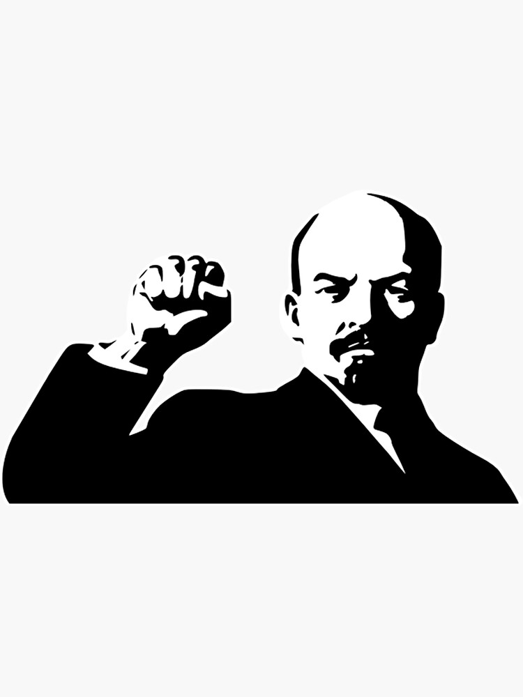 "Vladmir Lenin with a raised fist" Sticker for Sale by CommunistGoods ...