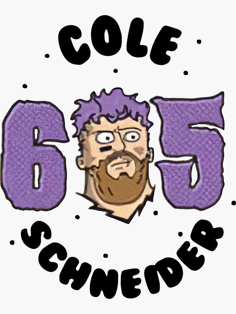 "KNJ Merch Cole Schneider Animated Tan Shirt" Sticker by mavisrf1mar ...