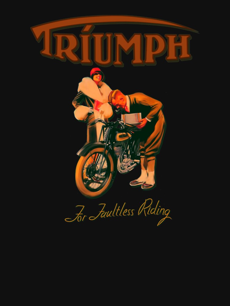 "Vintage_Triumph_Motorcycle_Poster_" T-shirt for Sale by Yvoncortot ...