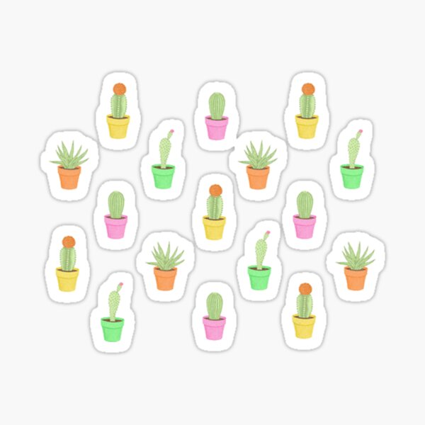 "cactus sticker pack" Sticker by ninafromtwitter | Redbubble