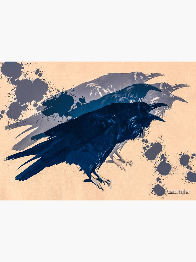 "Three soul raven" Sticker by Gabityler | Redbubble