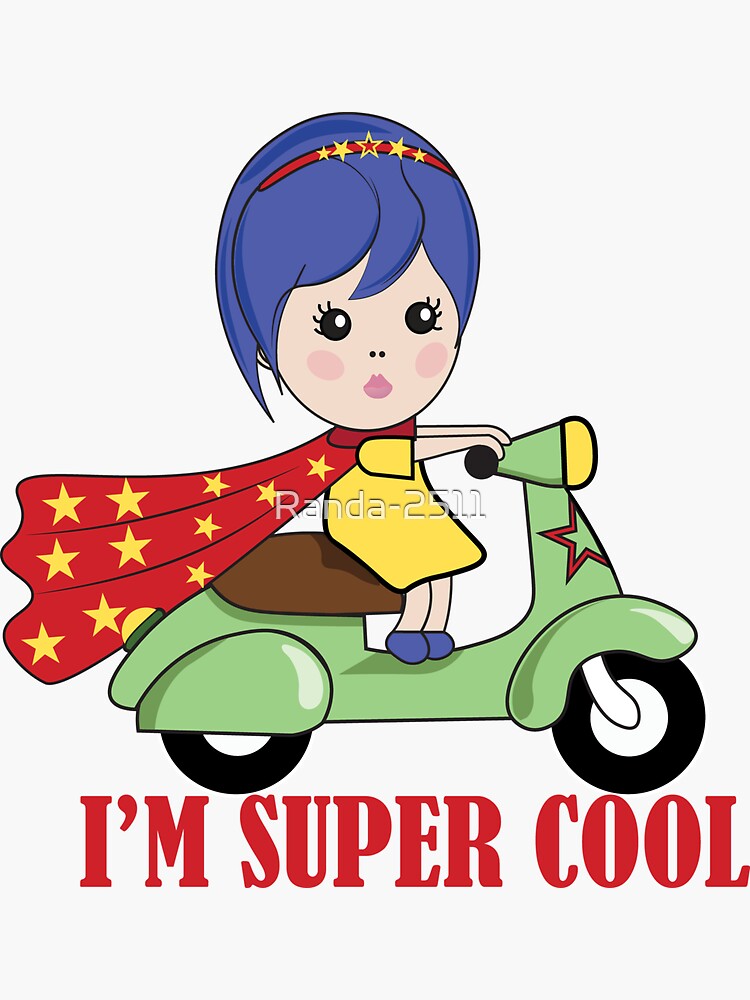 "SUPER COOL" Sticker by Randa-2511 | Redbubble