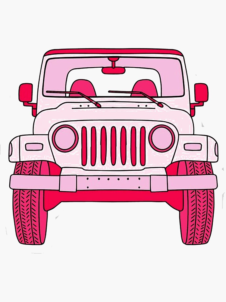 "Pink Jeep" Sticker for Sale by immanueldanang | Redbubble