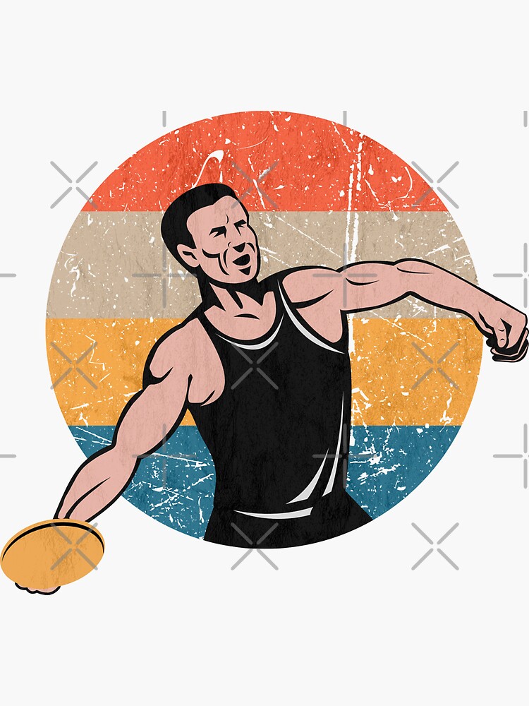 "Discus Track and Field Vintage Discus Thrower" Sticker for Sale by ...