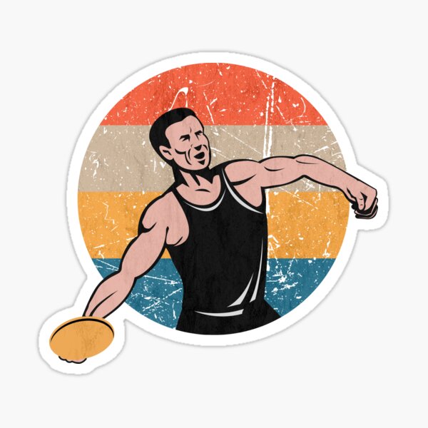 "Discus Track and Field Vintage Discus Thrower" Sticker for Sale by ...