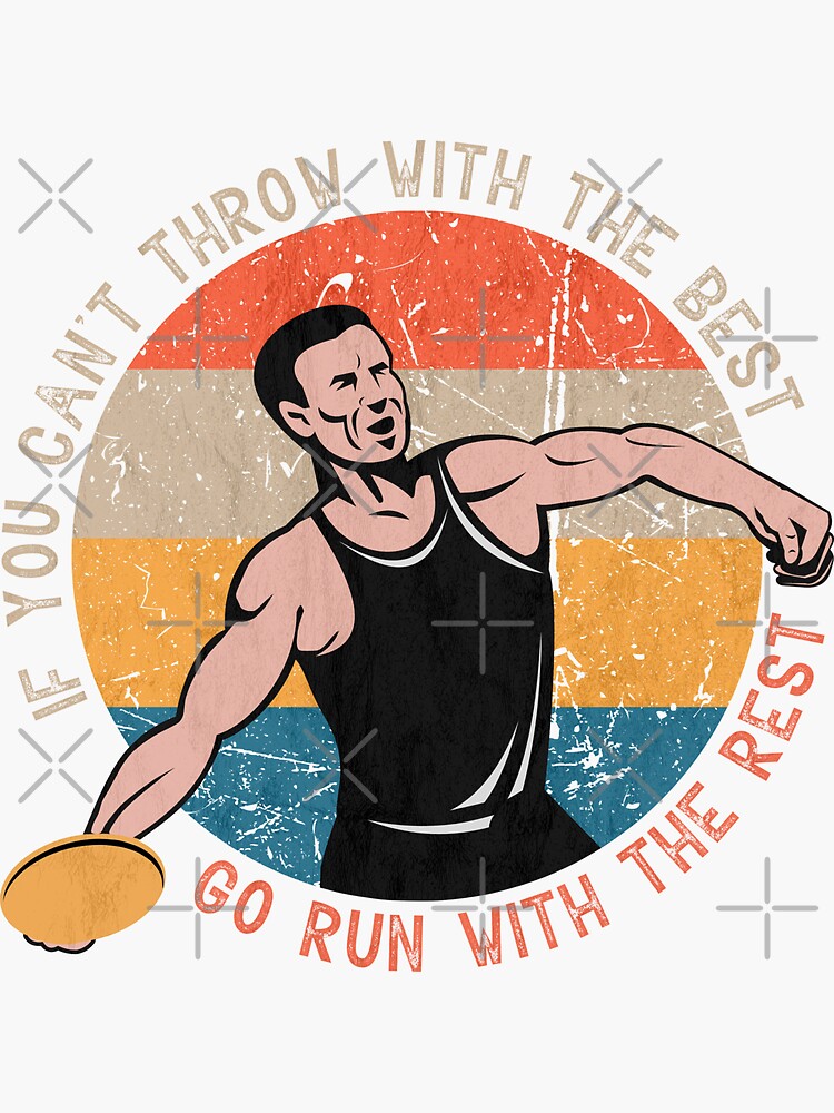 "Discus Track and Field Vintage Discus Thrower Saying" Sticker for Sale ...