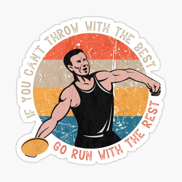 "Discus Track and Field Vintage Discus Thrower Saying" Sticker for Sale ...