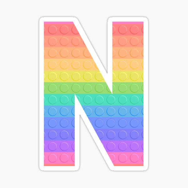 "Sensory Toy Style Rainbow Stripe - Capital Letter N - Initial N ...