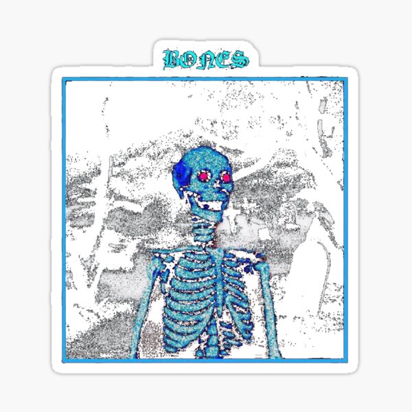 "BONES SKELETON BLUE" Sticker for Sale by toonvank | Redbubble