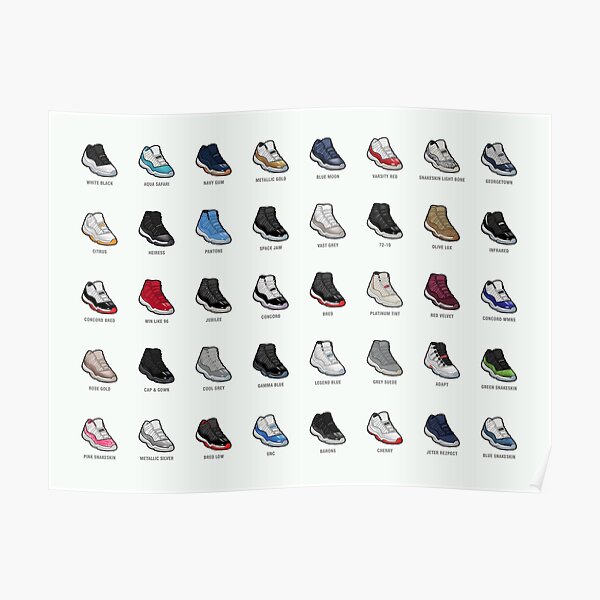 "J11 colorways group of 40" Poster for Sale by SLOFAR | Redbubble