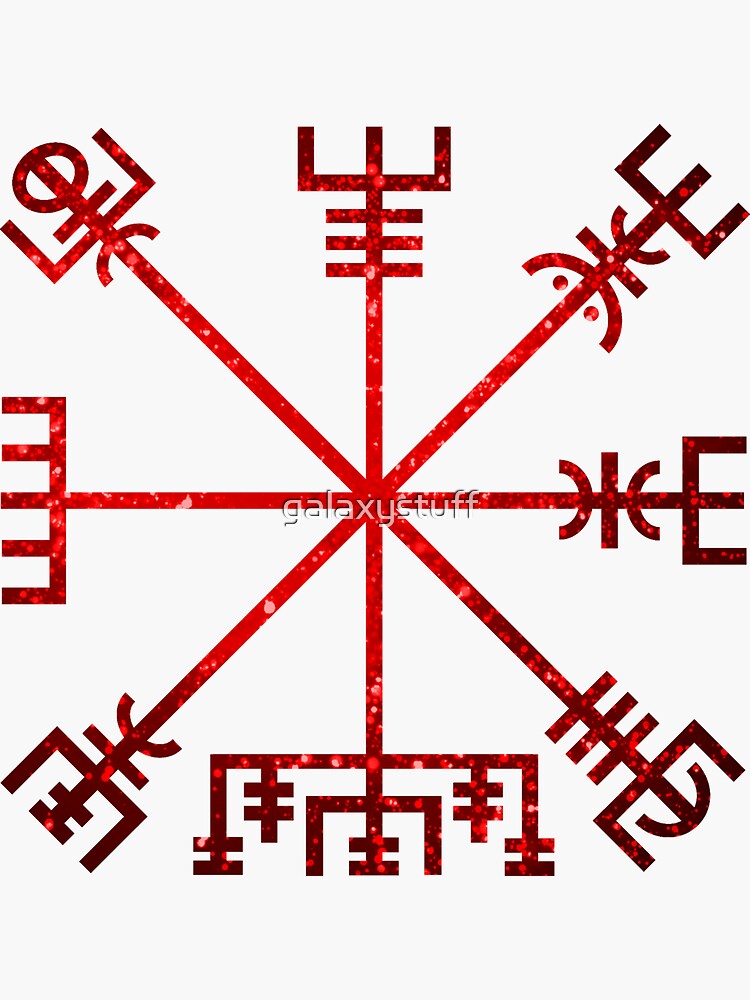 "Vegvisir - Red" Sticker for Sale by galaxystuff | Redbubble