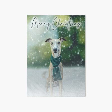 "Cold Outside, Winter Whippet, Whippet Merry Christmas Card" Art Board ...