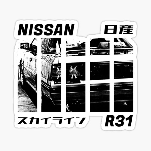 "NISSAN SKYLINE GTS R31 Black 'N White 3" Sticker for Sale by Cero81 ...