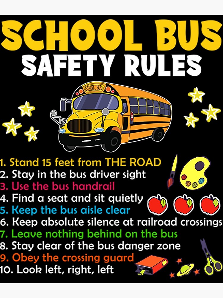 Póster «Camiseta del conductor del autobús Reglas de seguridad del ...