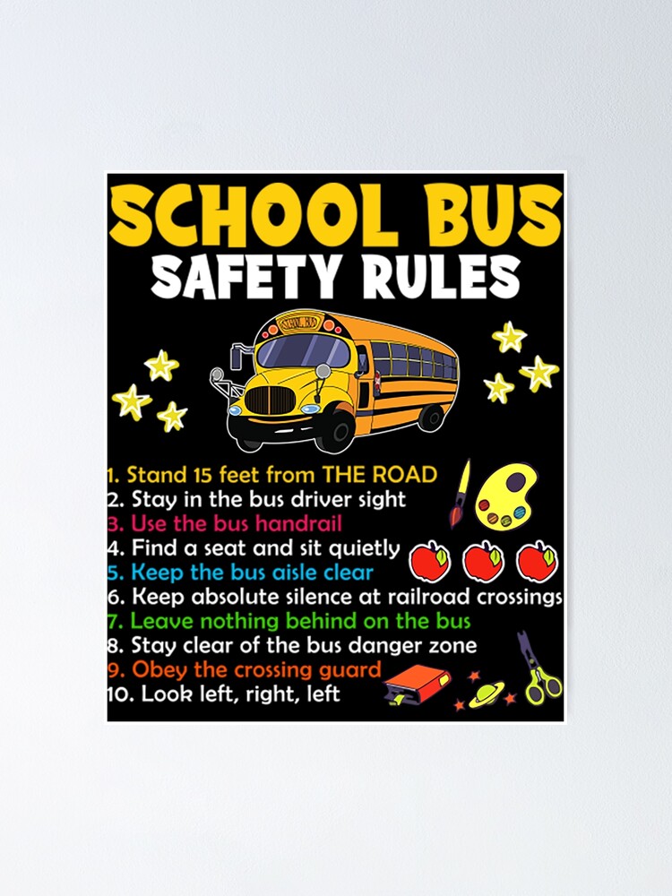 Póster «Camiseta del conductor del autobús Reglas de seguridad del ...