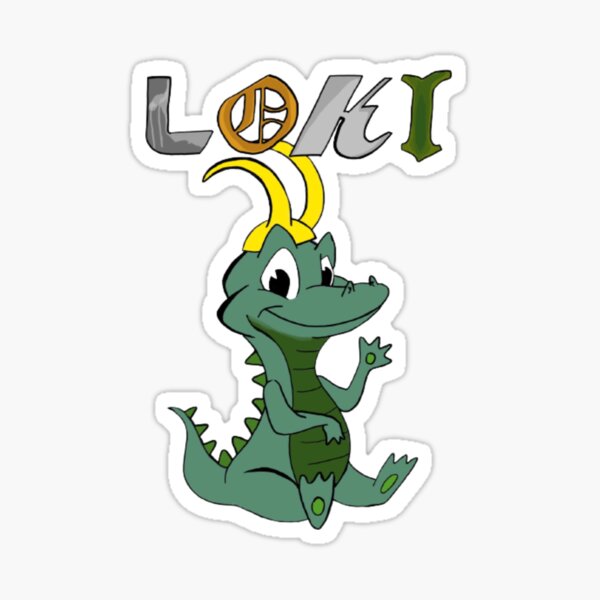 "Alligator Loki "Croki"" Sticker for Sale by TimeforGlow | Redbubble