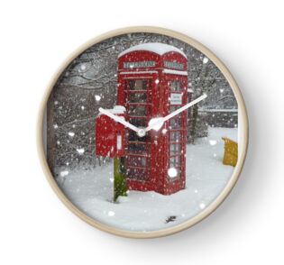 "Red Telephone Box. Winter. England." by David Dutton | Redbubble