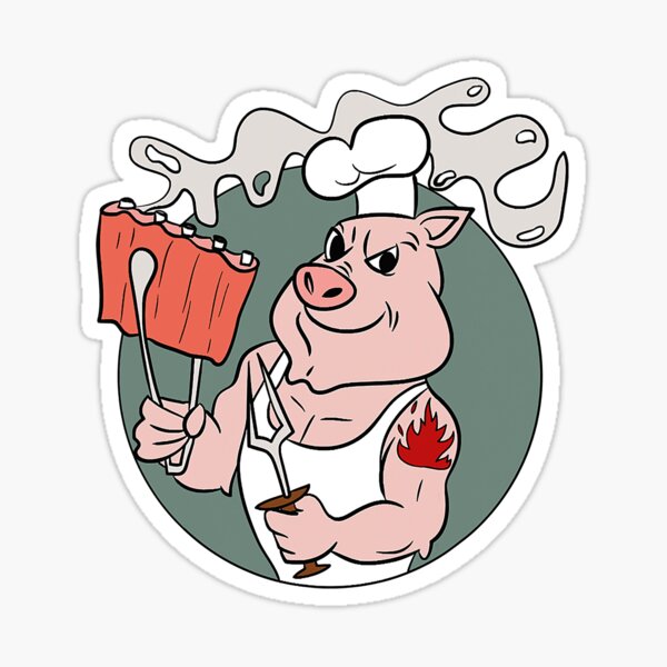 "Pig Spareribs Meat Pork Grill Steak" Sticker for Sale by ...