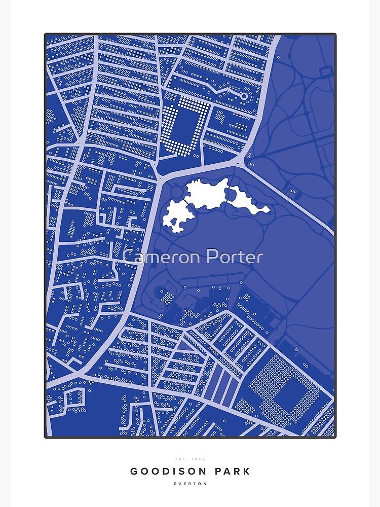 Goodison Park Map GroundDesigns EVERTON FC Football Gift GOODISON PARK