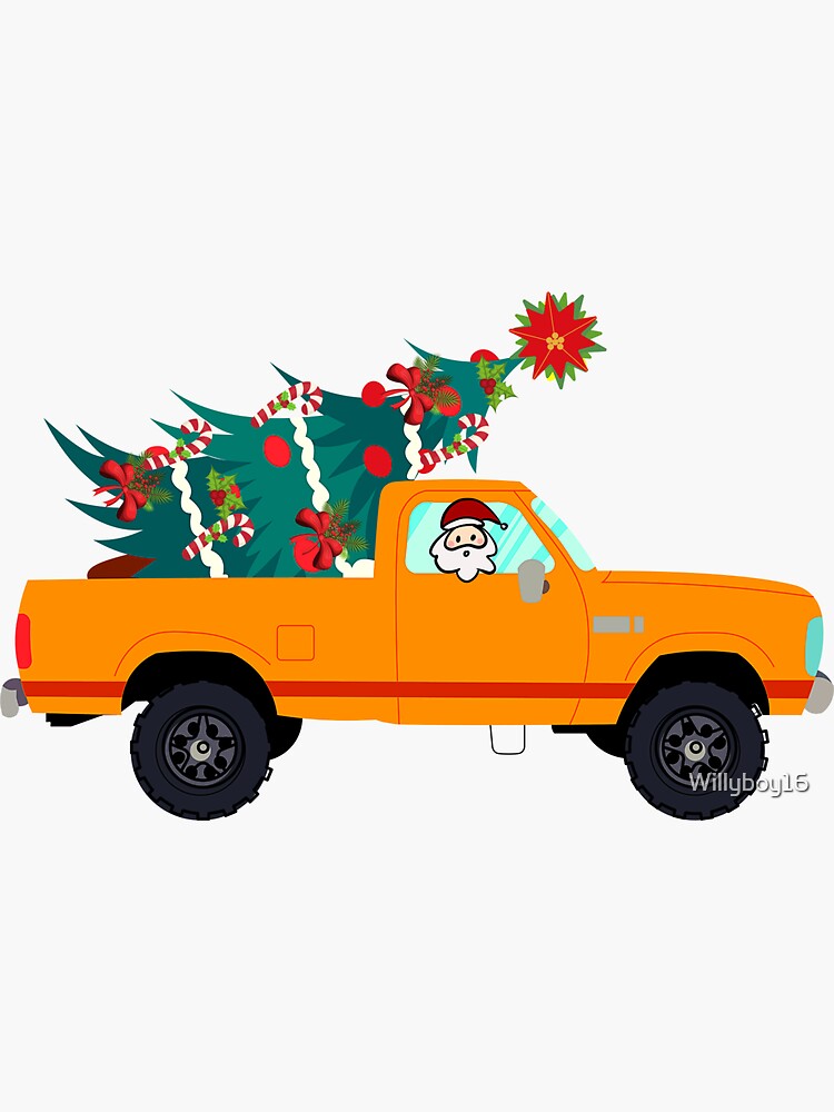 "Off Road Santa Truck" Sticker for Sale by Willyboy16 | Redbubble