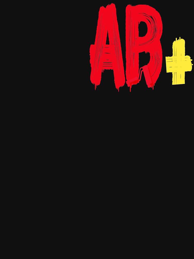 "Blood Type AB Plus Brush Design Mini size" T-shirt for Sale by ...