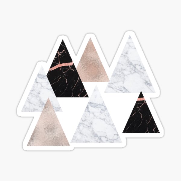 "Rose gold marble geo triangles" Sticker for Sale by peggieprints ...