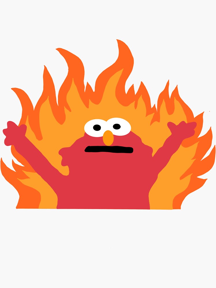 "on fire" Sticker for Sale by ebeehappy | Redbubble