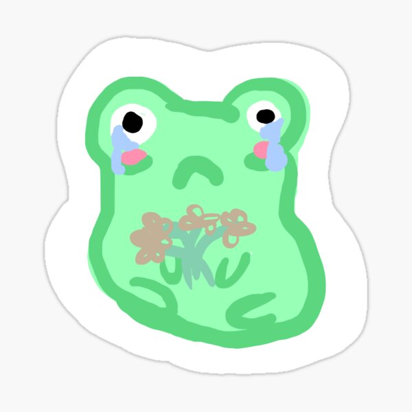 "sad frog " Sticker for Sale by n3rdl0ver | Redbubble