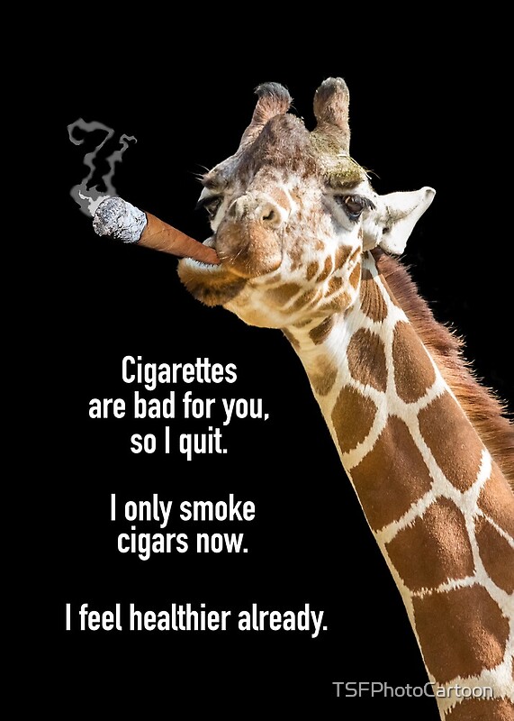 "Giraffe Smoking Fine Cigar" by TSFPhotoCartoon | Redbubble