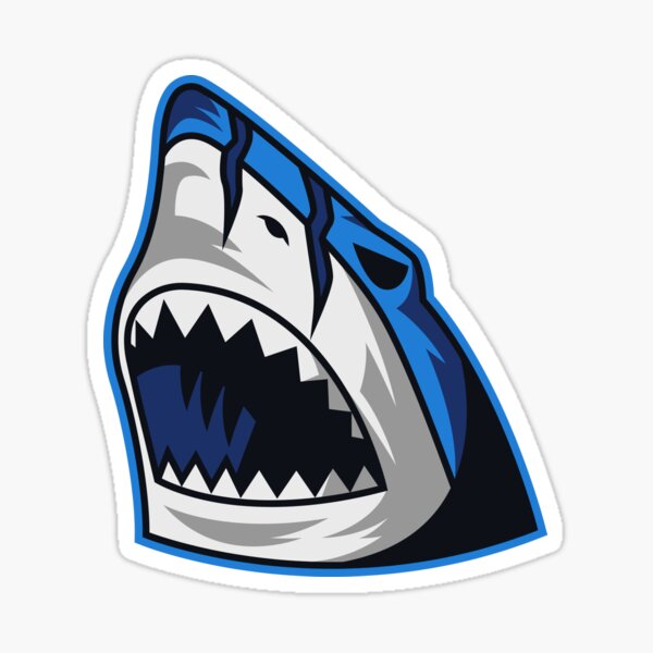 "Blue shark head " Sticker by Hichemmani | Redbubble