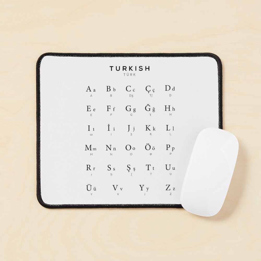 "Turkish Alphabet Chart, Turkey Language Chart, White" Photographic ...