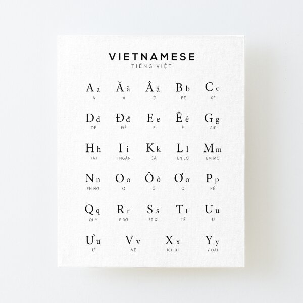 "Vietnamese Alphabet Chart, Vietnam Language Chart, White" Mounted ...