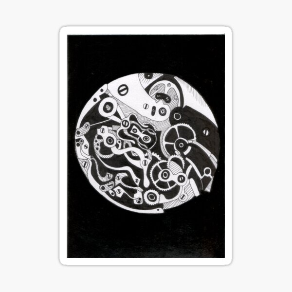 "Clock mechanism" Sticker by gabiartist1 | Redbubble