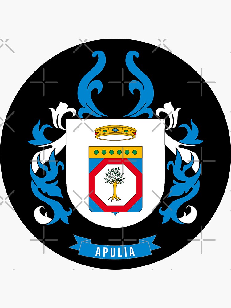 "Apulia Flag Coat Of Arms - Cool Italian Apulia Region" Sticker for ...