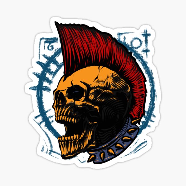 "Scream Punk Skull" Sticker for Sale by ArsalArts | Redbubble