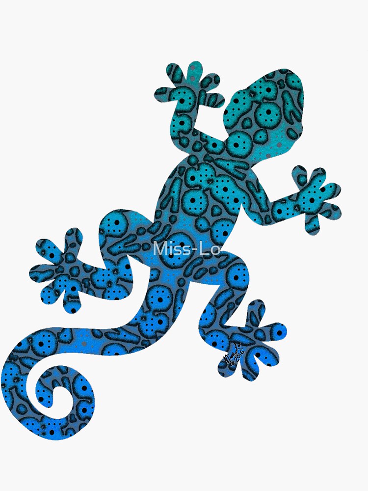 "Series - Gekko Collection Pattern - Blue-Green - 121816" Sticker by ...