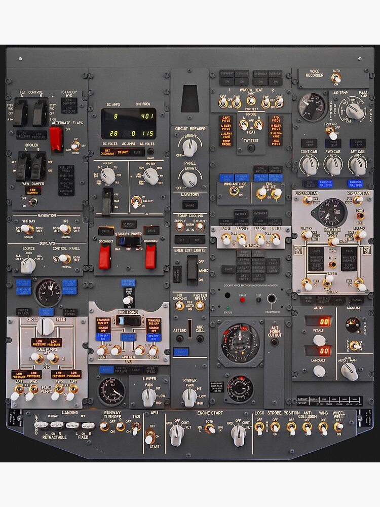 "BOEING 737NG OVERHEAD PANEL " Poster for Sale by Ljubomir Cvijovic ...
