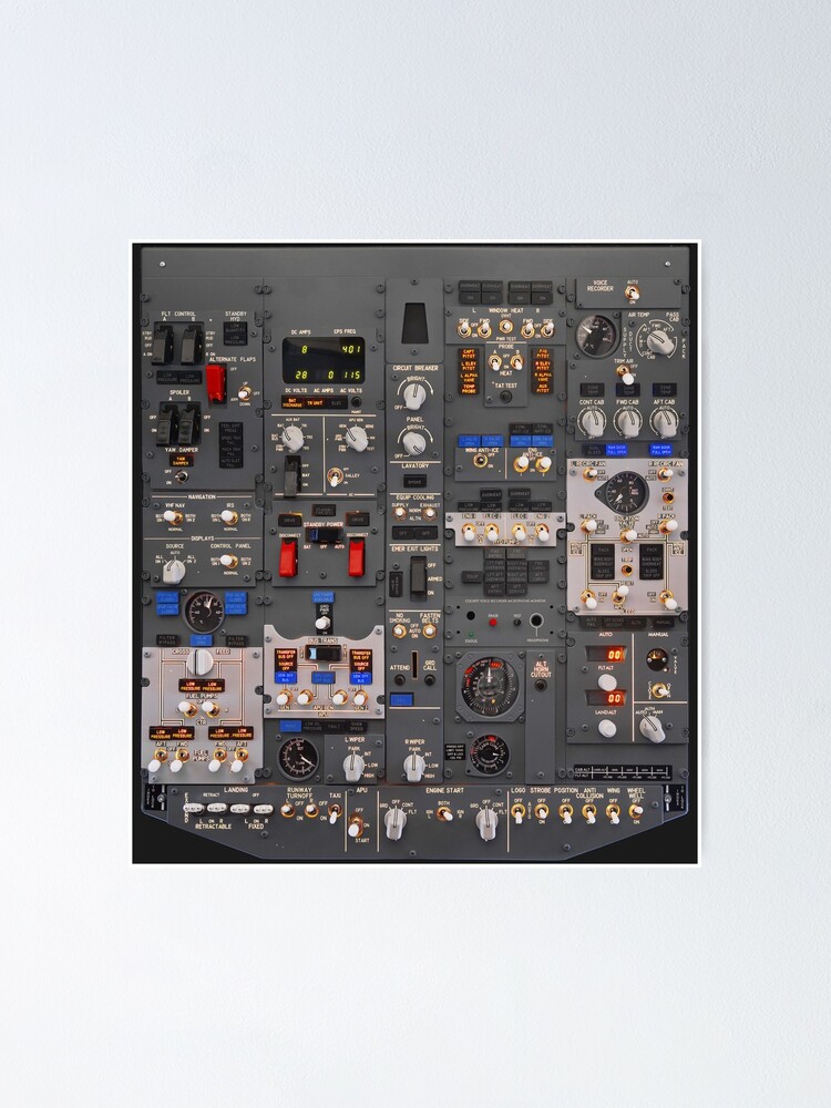 "BOEING 737NG OVERHEAD PANEL " Poster for Sale by Ljubomir Cvijovic ...