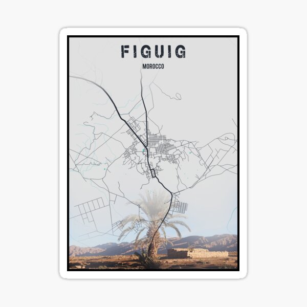 "Map of Figuig Morocco" Sticker for Sale by PostersProf1 | Redbubble