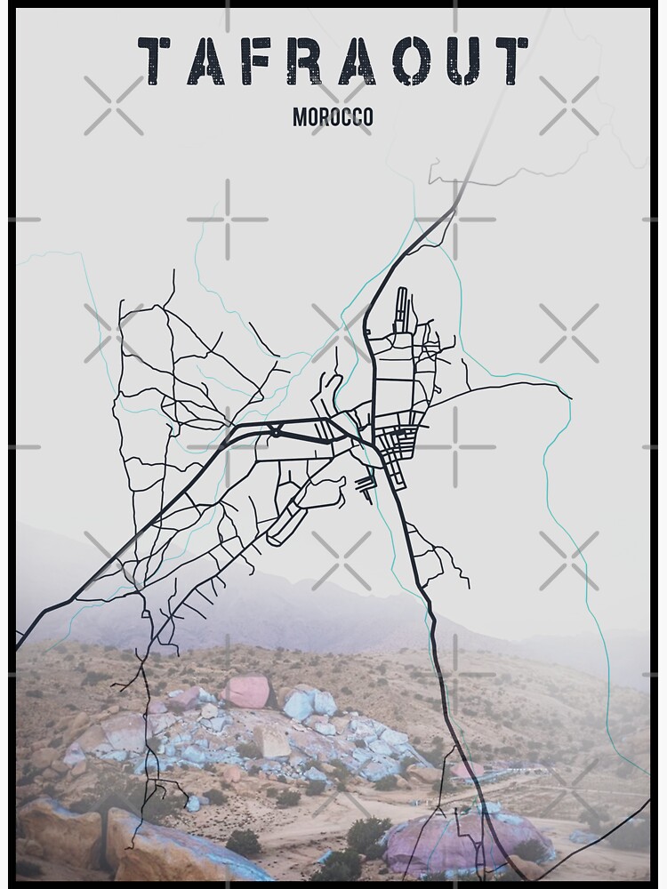"Map of Tafraout Morocco" Sticker for Sale by PostersProf1 | Redbubble