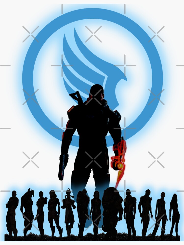 "Male Shepard Paragon" Sticker for Sale by DrGingyWho | Redbubble