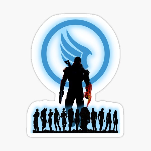 "Male Shepard Paragon" Sticker for Sale by DrGingyWho | Redbubble
