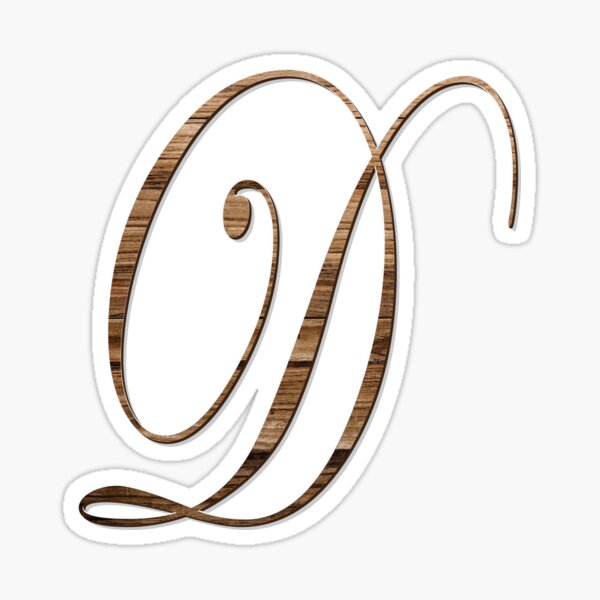 " Precision Wood Script Monogram Letter - D Small" Sticker by ...
