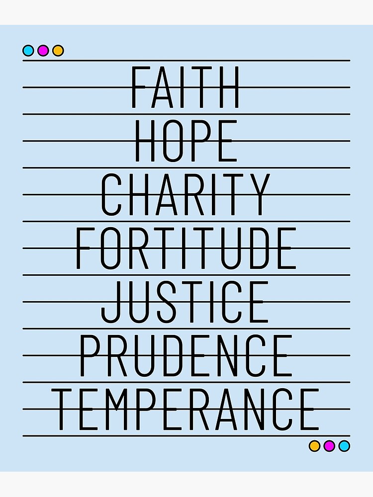 "The Seven Heavenly Virtues" Poster for Sale by ClickForMore | Redbubble