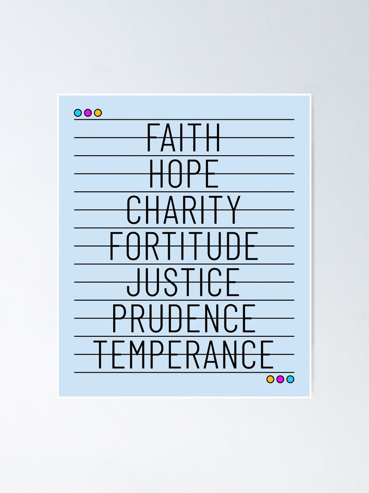 "The Seven Heavenly Virtues" Poster for Sale by ClickForMore | Redbubble