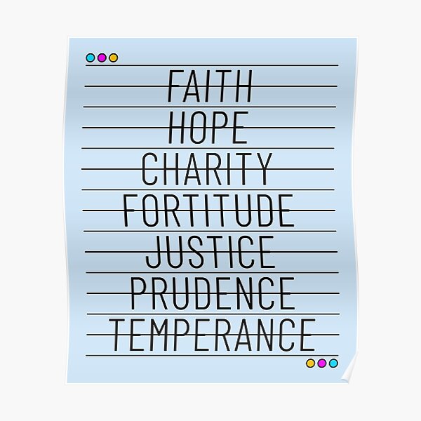 "The Seven Heavenly Virtues" Poster for Sale by ClickForMore | Redbubble